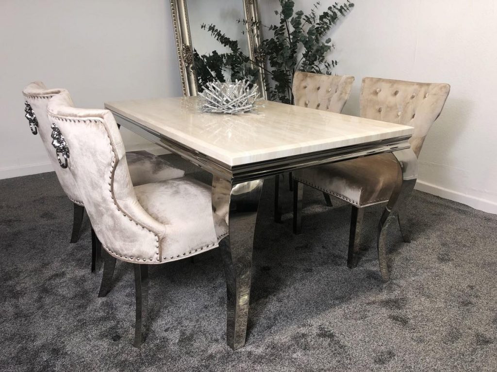 Cream Marble Dining Table - Finishing Touches